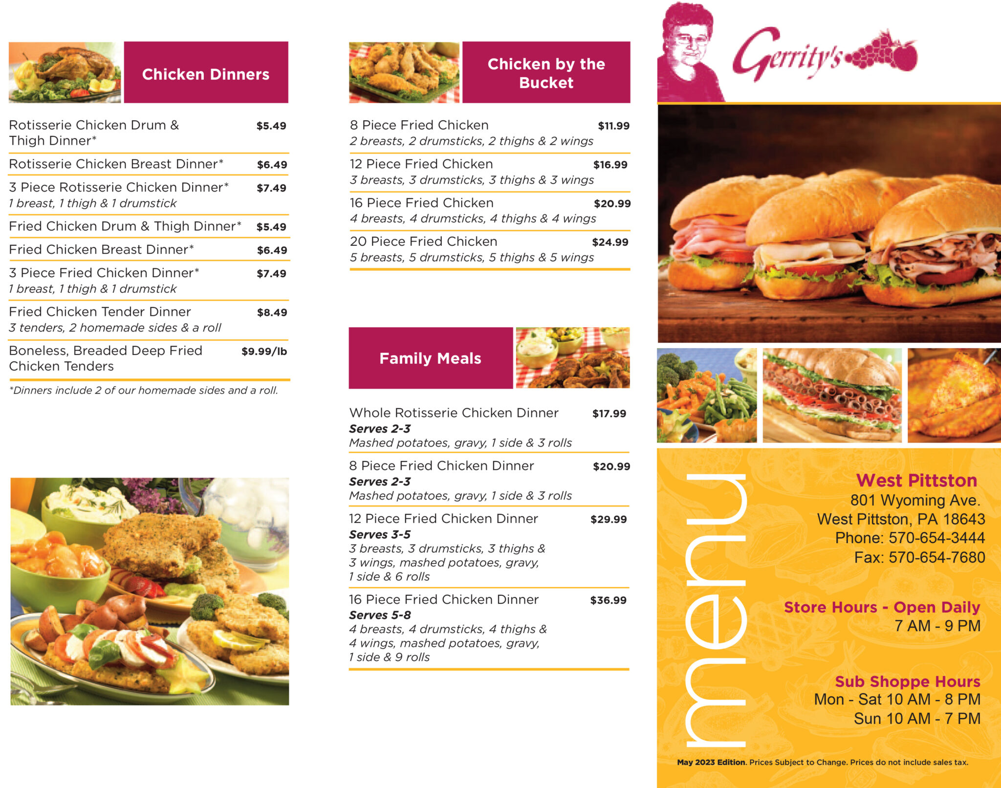 West Pittston Deli Menu | Gerrity's the Fresh Grocer