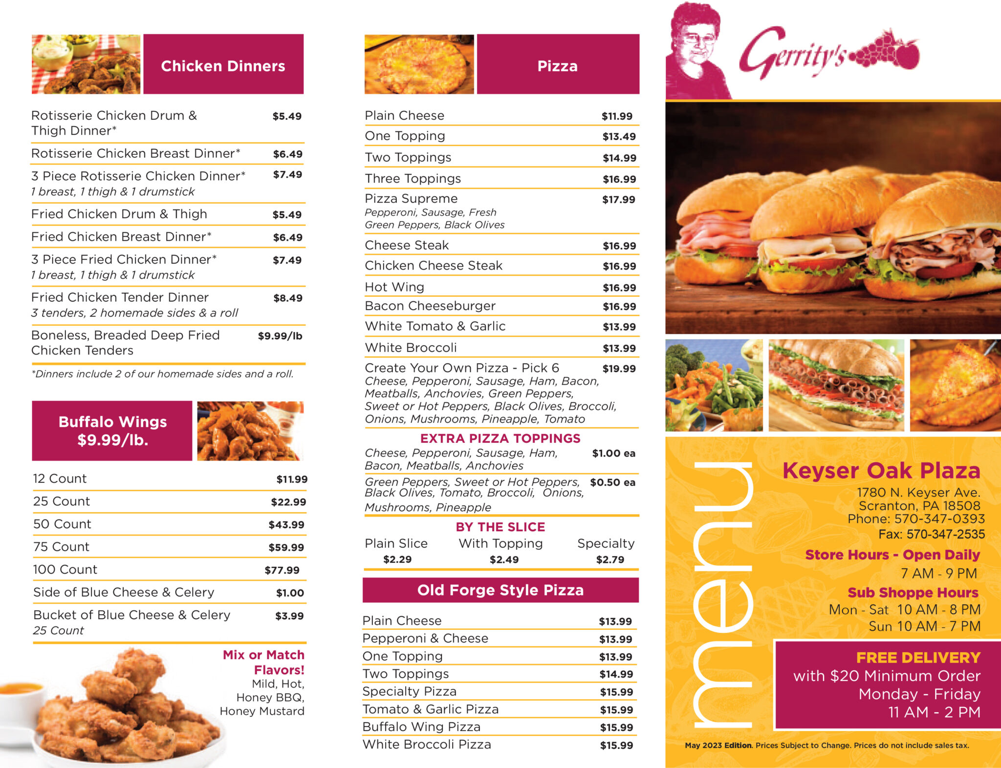 Keyser Ave Cafe Menu | Gerrity's the Fresh Grocer